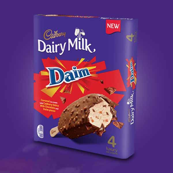 Cadbury Dairy Milk & Daim Sticks 4 x 90ml - UK Frozen Food