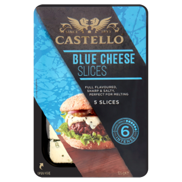 Castello Burger Blue Cheese Slices 125g - UK Frozen Food