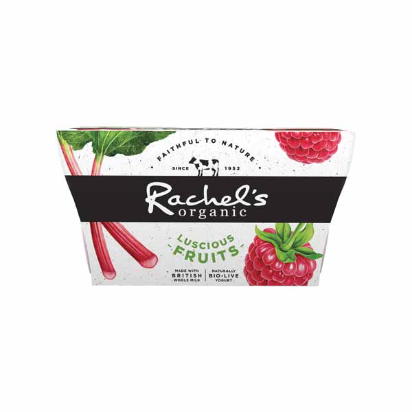 Rachel's Organic Luscious Fruits Raspberry Rhubarb Bio-Live Yogurt 4 x ...