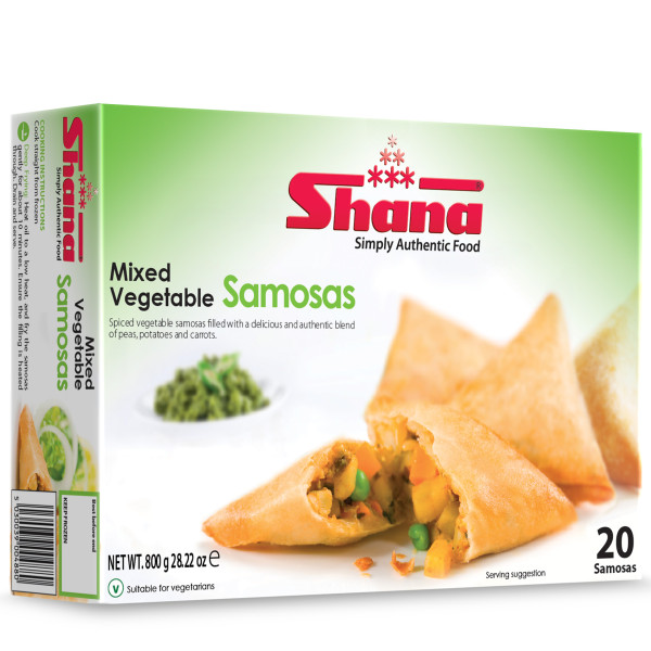 Shana Mixed Veg Samosas 20pcs - UK Frozen Food